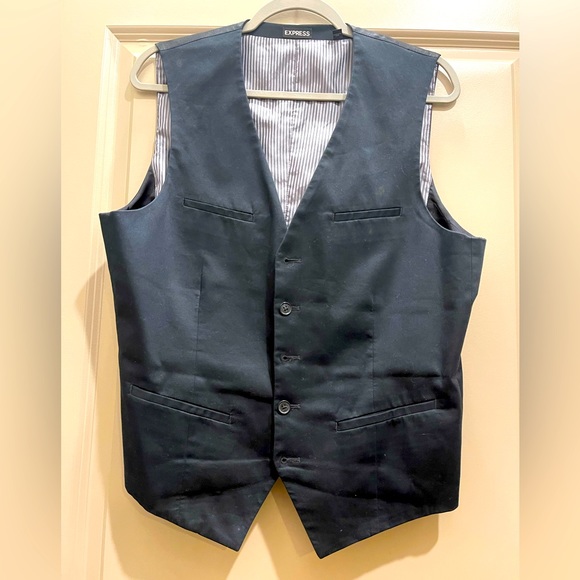 Express | Jackets & Coats | Mens Black Button Up Express Vest Size ...